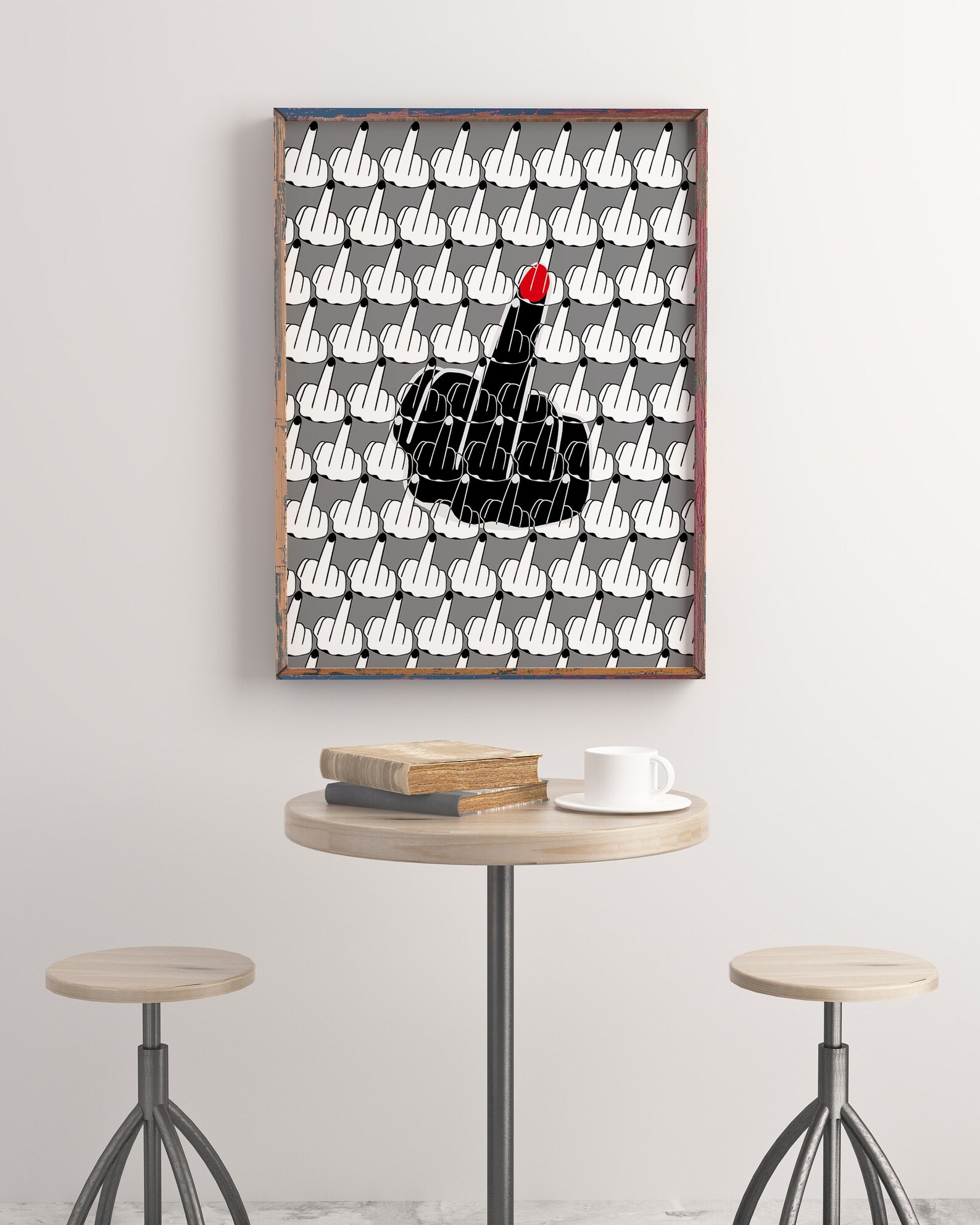 Middle Finger Line Art Hands Lines Woman Middlle Finger | Etsy