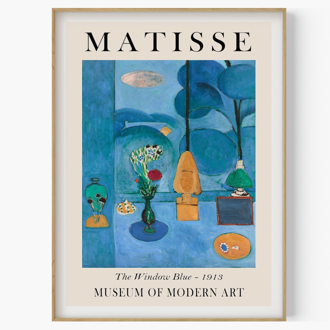 Henri Matisse the Blue Window Art Print, Vintage Exhibition Poster ...