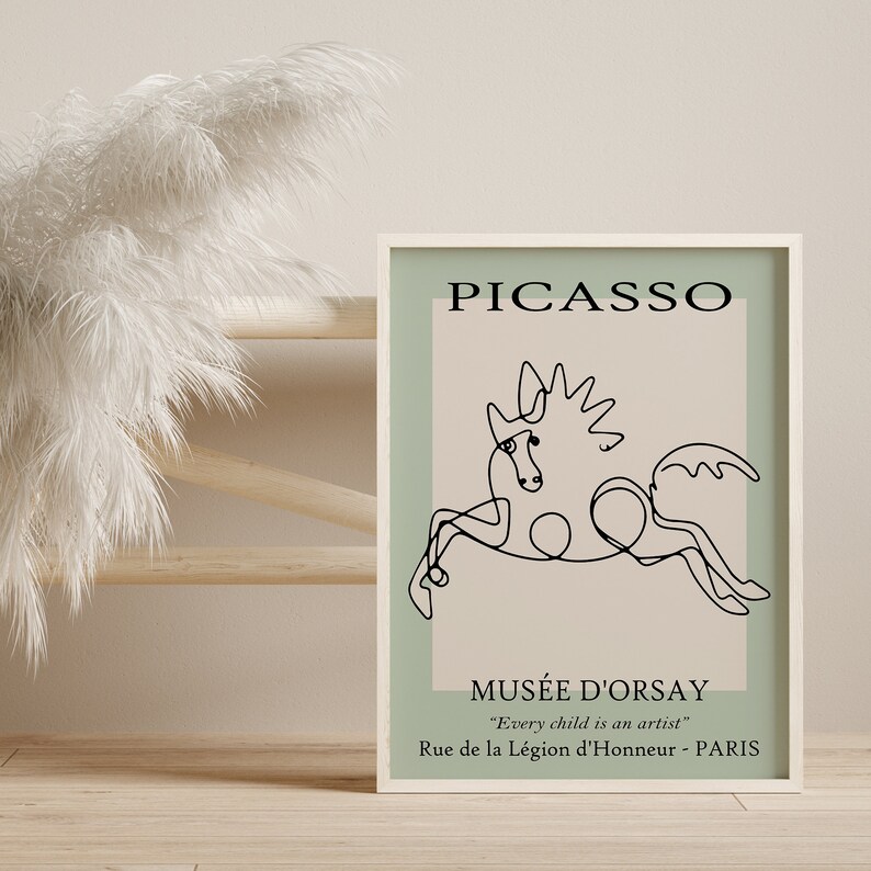 Picasso Pony Line Art Print, Minimalist Horse Sketch (digital Download ...