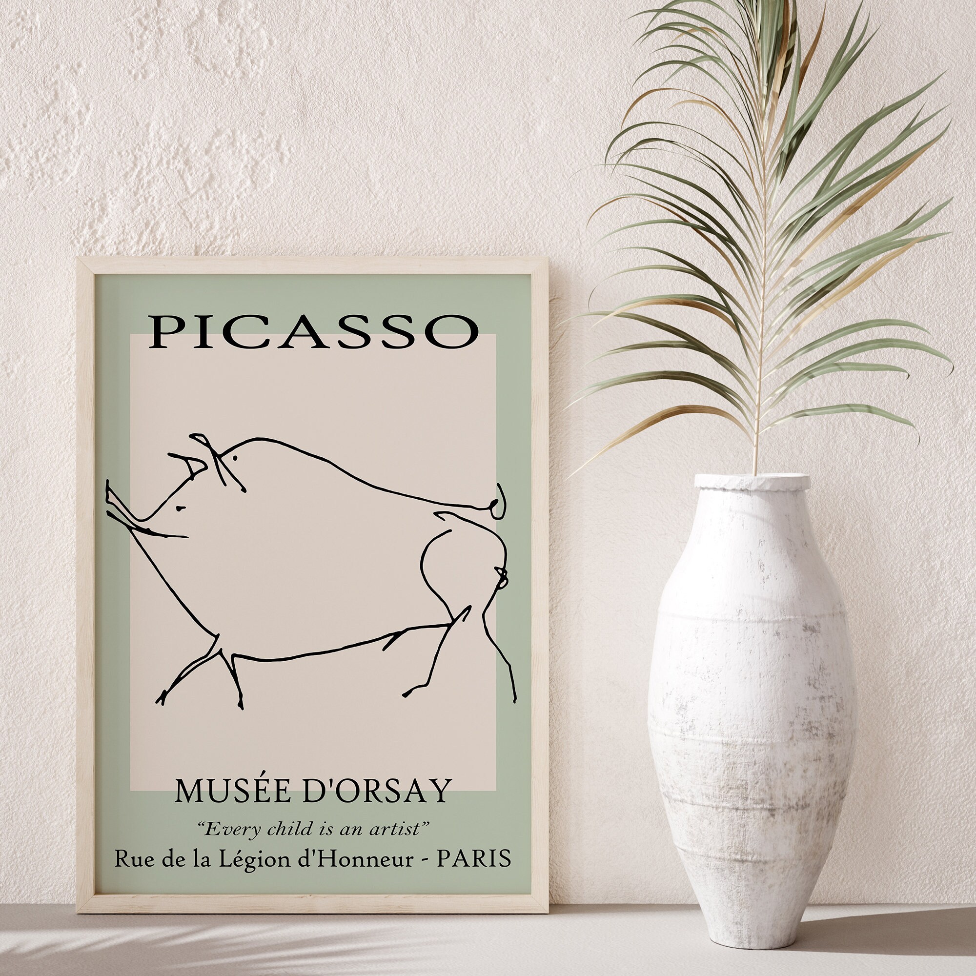 Picasso Pig Sketch Picasso Line Art Animal Poster - Etsy UK