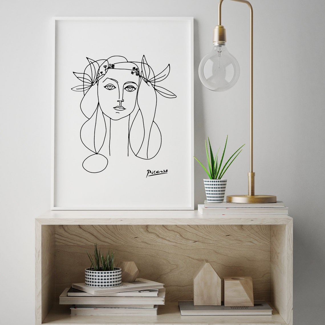 Picasso Sketch Woman Face Illustrations Picasso Line Drawing | Etsy