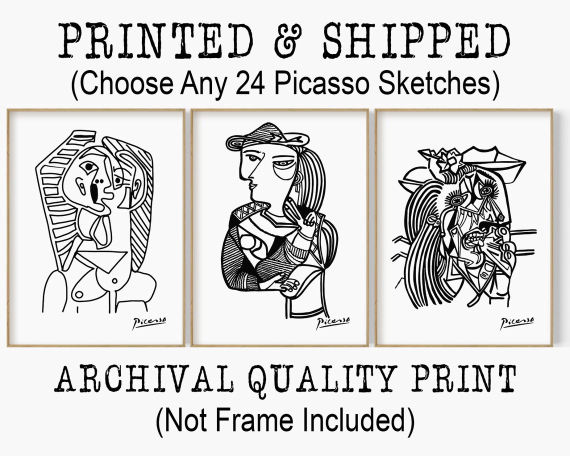 Choose Any 24 Picasso Sketches Drawing Picasso Line Art Set - Etsy