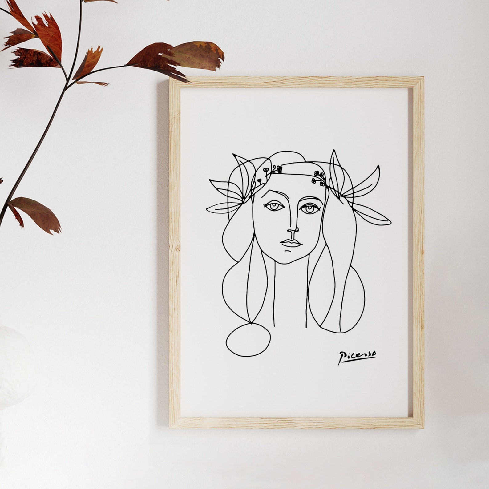 Picasso Sketch Woman Face Illustrations Picasso Line Drawing | Etsy