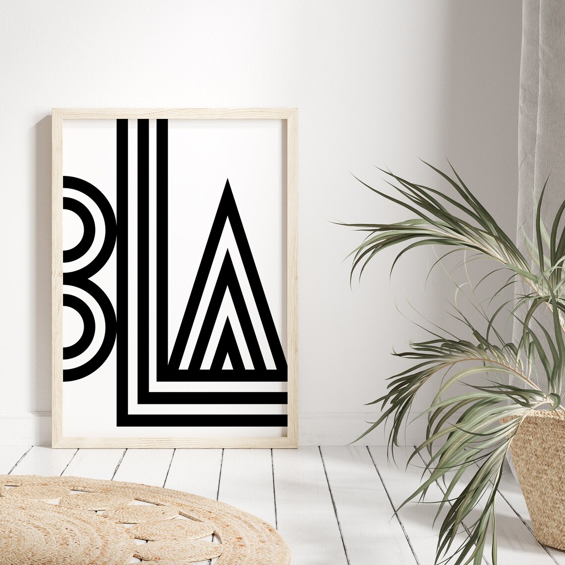 Bla Print Bla Bla Bla Quote Lettering Art Black White Print - Etsy