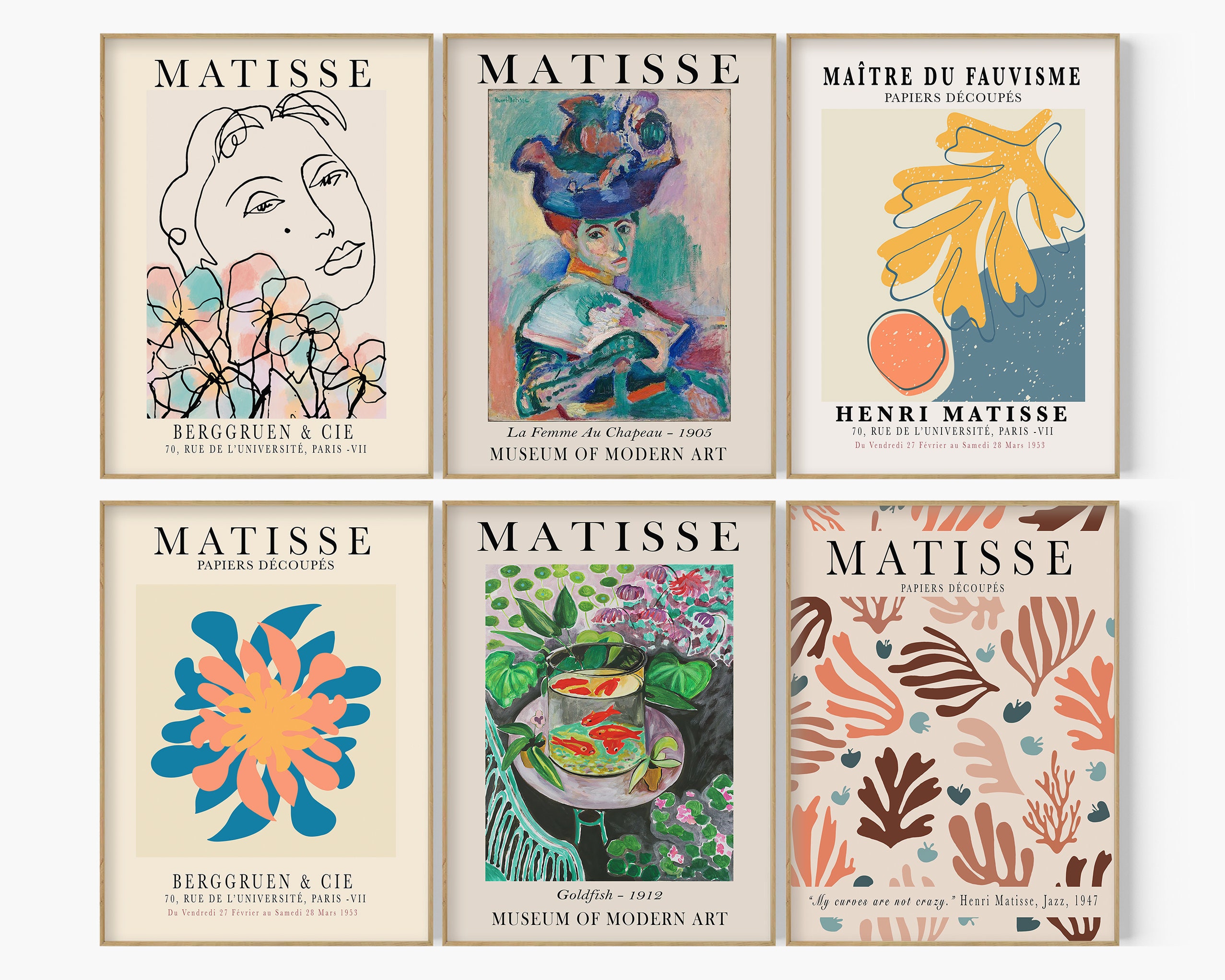 Choose 6 Out of 72 Henri Matisse Artwork Matisse Art Set of 6 - Etsy