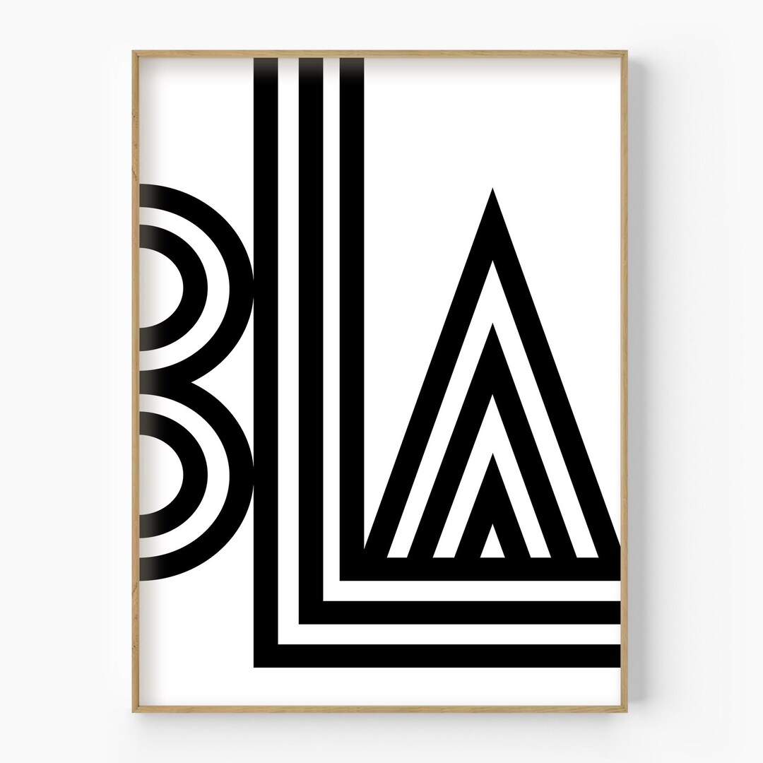 Bla Print, Bla Bla Bla Quote Lettering Art, Black White Print, Home ...