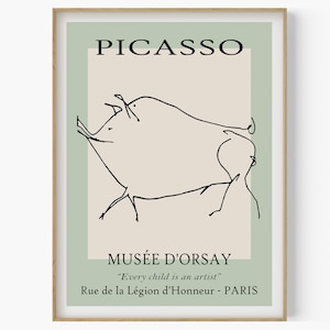 Picasso Pig Sketch, Picasso Line Art, Animal Poster, Exhibition Print ...