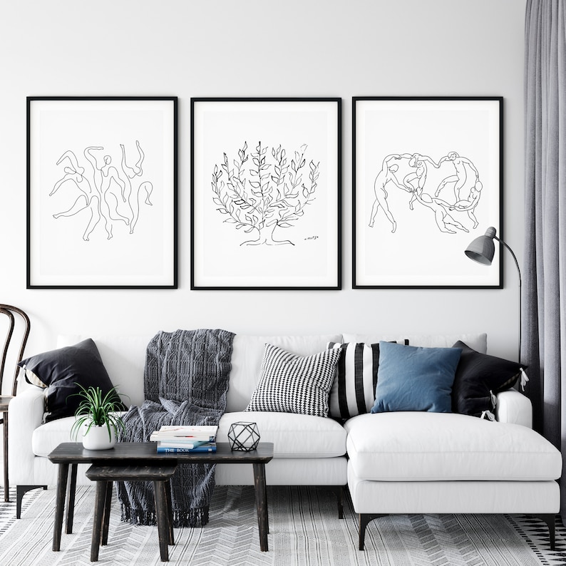 Henri Matisse Dance Cut Outs Print Set of 3 Matisse Tree Art | Etsy