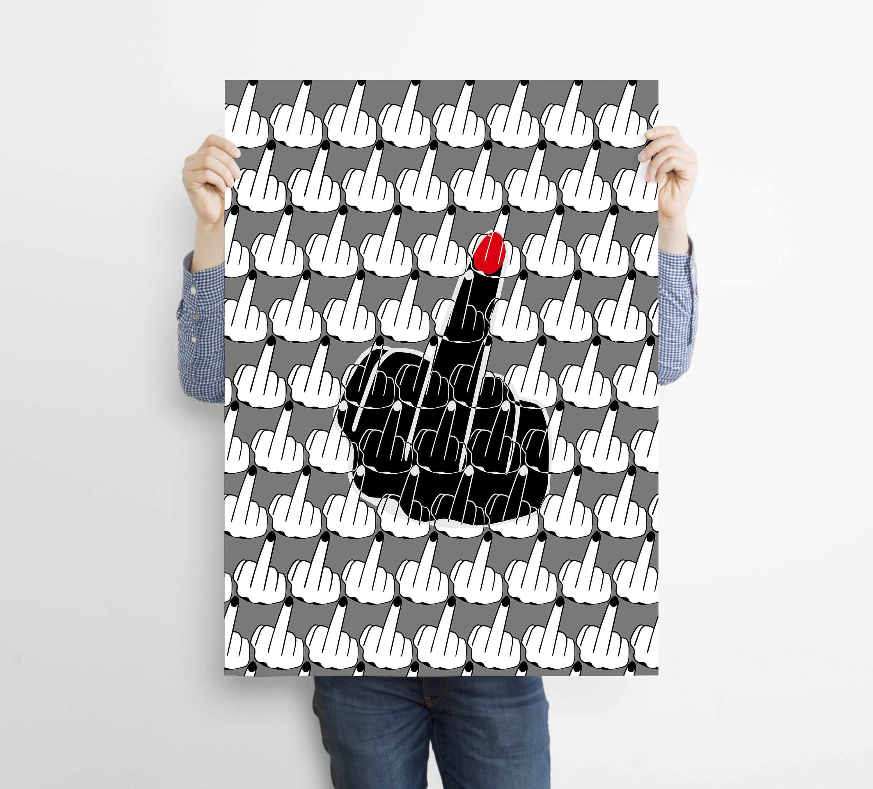 Middle Finger Line Art Hands Lines Woman Middlle Finger - Etsy Australia