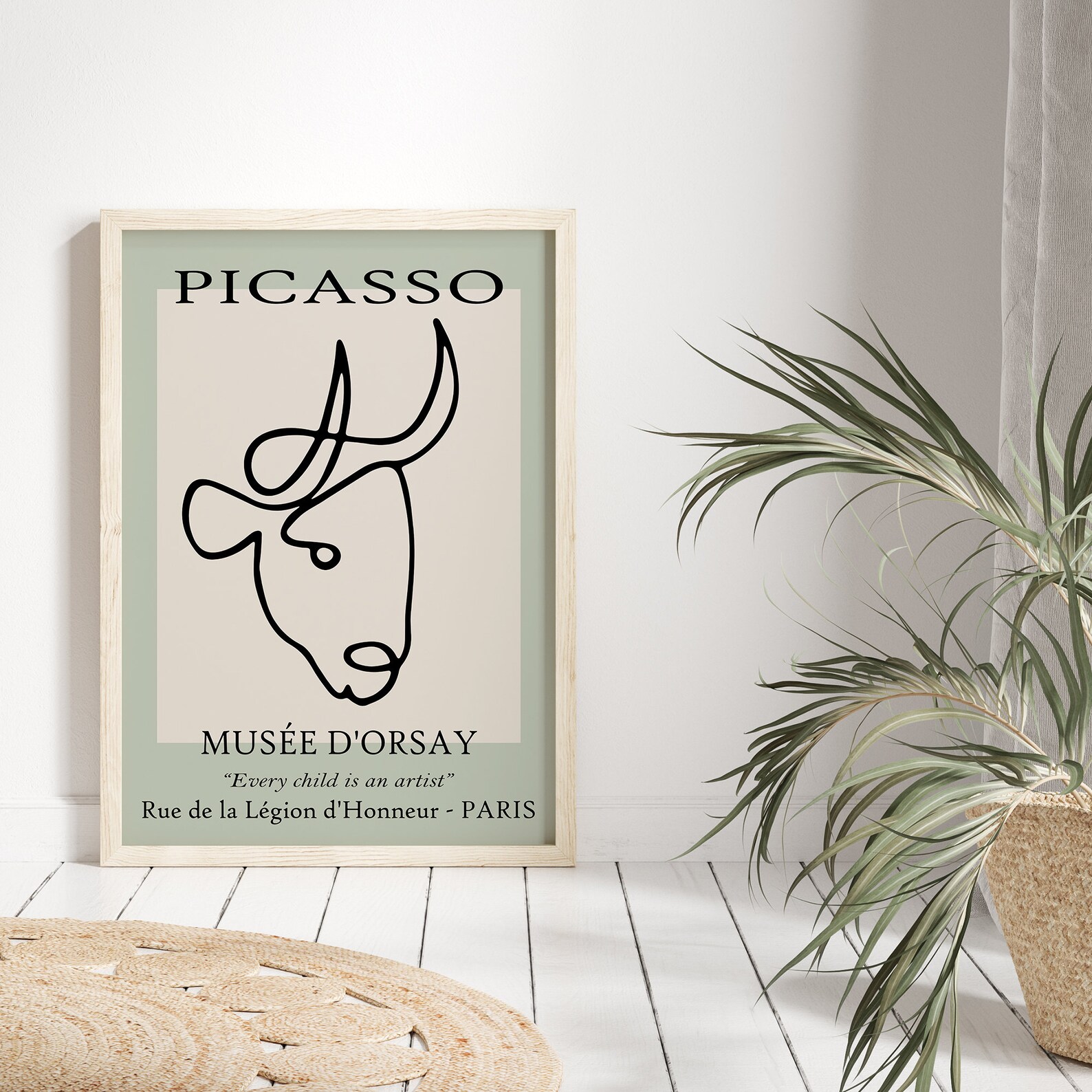 Picasso Buffalo Sketch Print, Minimalist Line Art (digital Download) - Etsy