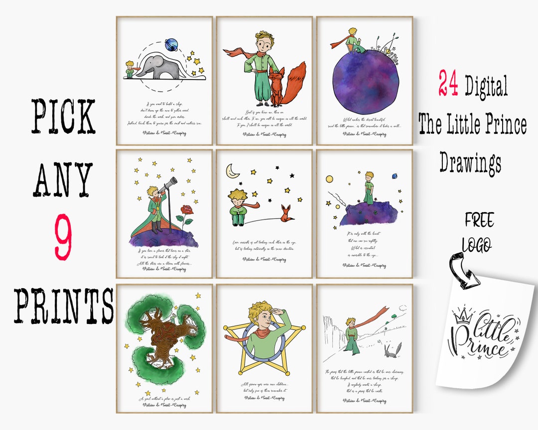Choose 9 Out of 24 Watercolor Paint the Little Prince Digital Prints ...