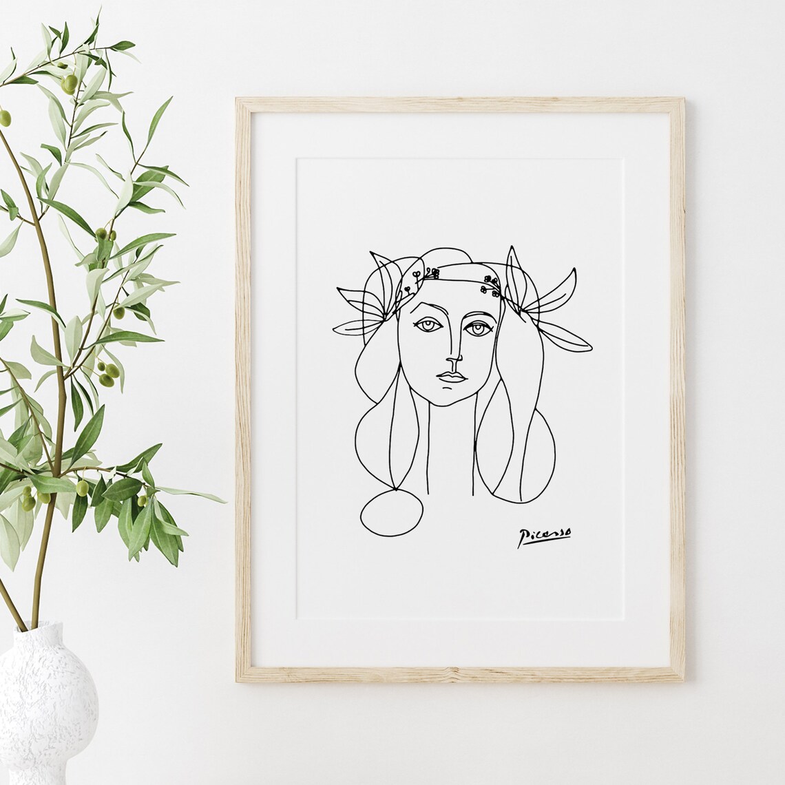 Picasso Sketch Woman Face Illustrations Picasso Line Drawing | Etsy