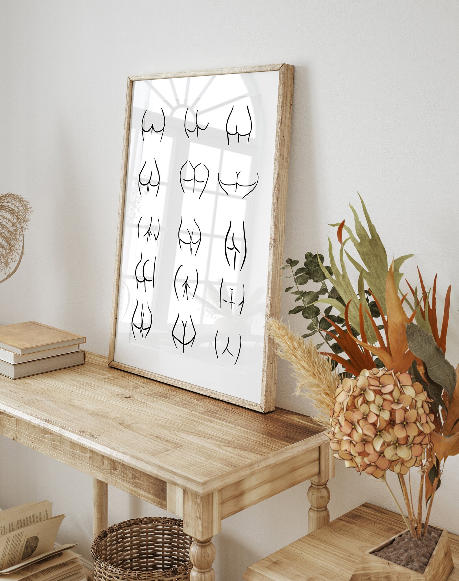 Butt Line Art Funny Bathroom Art Nice Bum Body Positive - Etsy