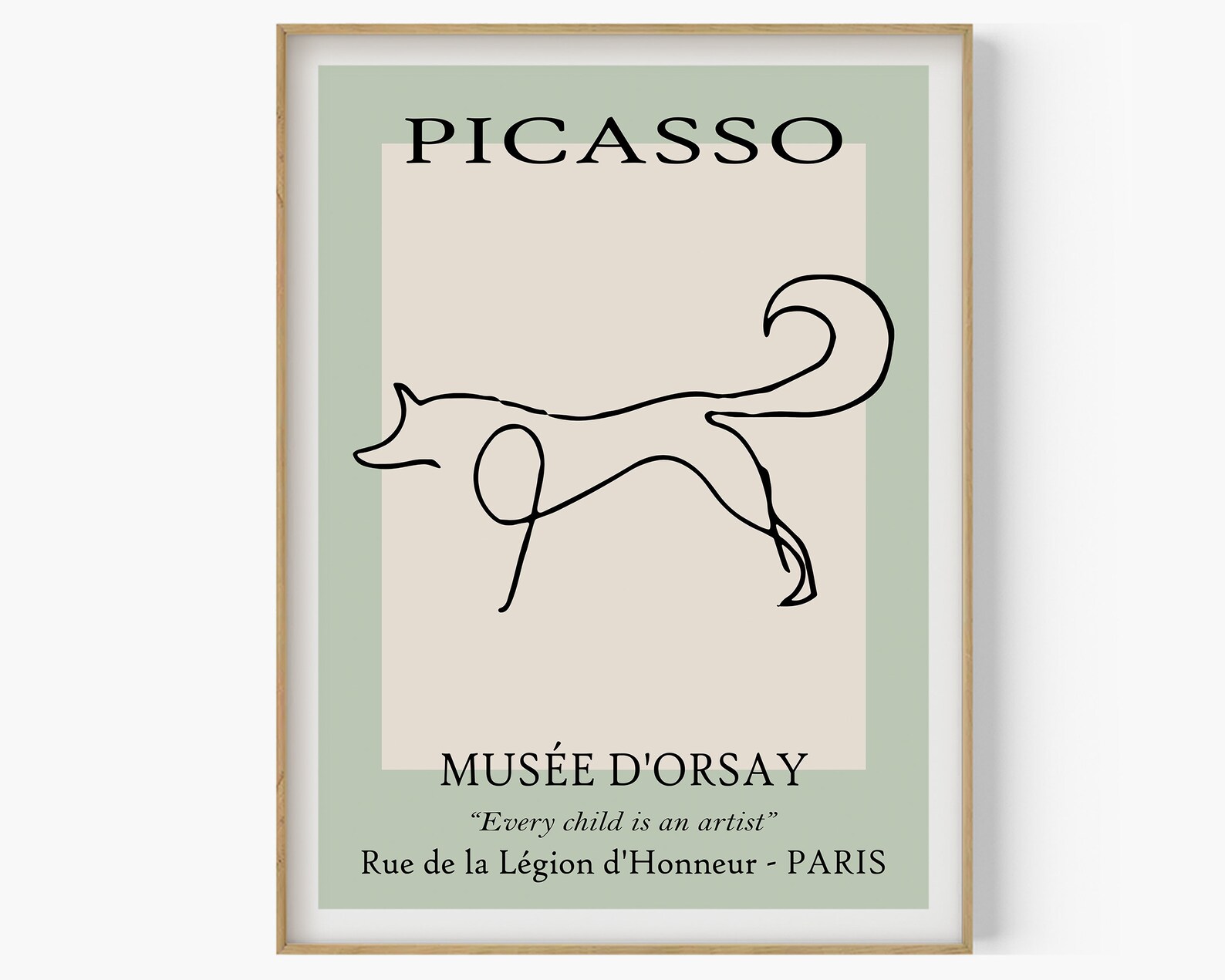 Picasso Fox Sketch Picasso Line Art Animal Poster - Etsy