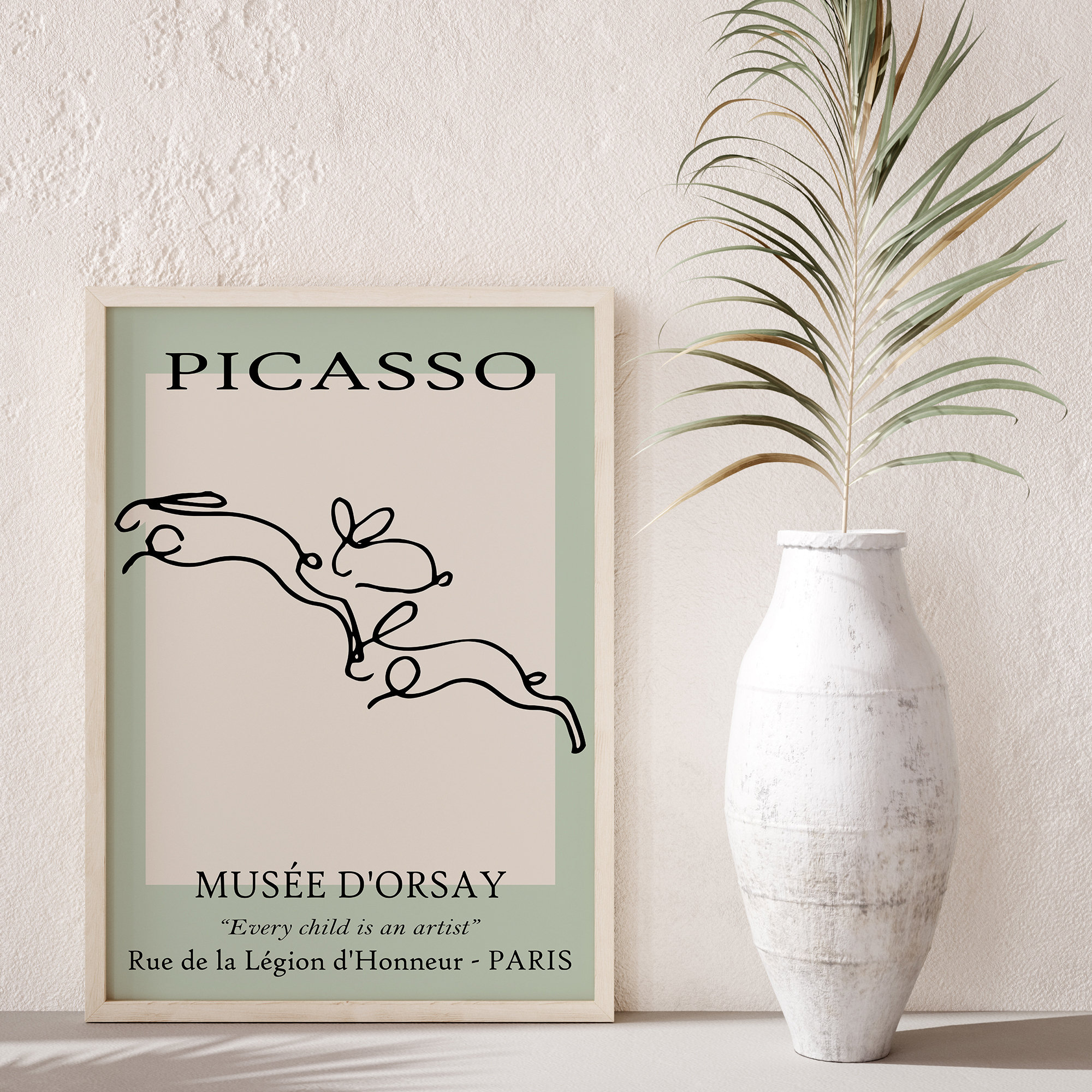 Picasso Rabbit Sketch Picasso Line Art Animal Poster - Etsy UK