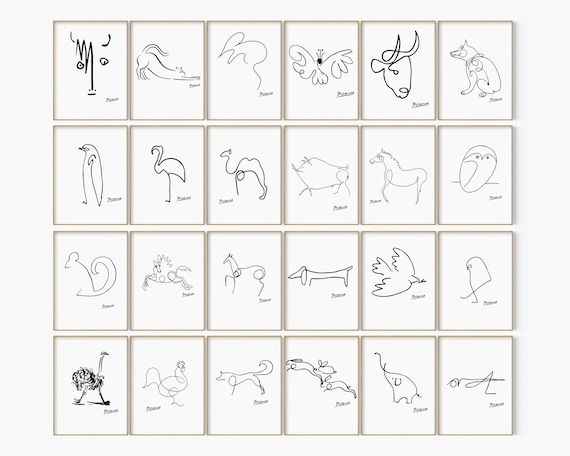 Choose Any 24 Picasso Animals Drawing Picasso Line Animal | Etsy
