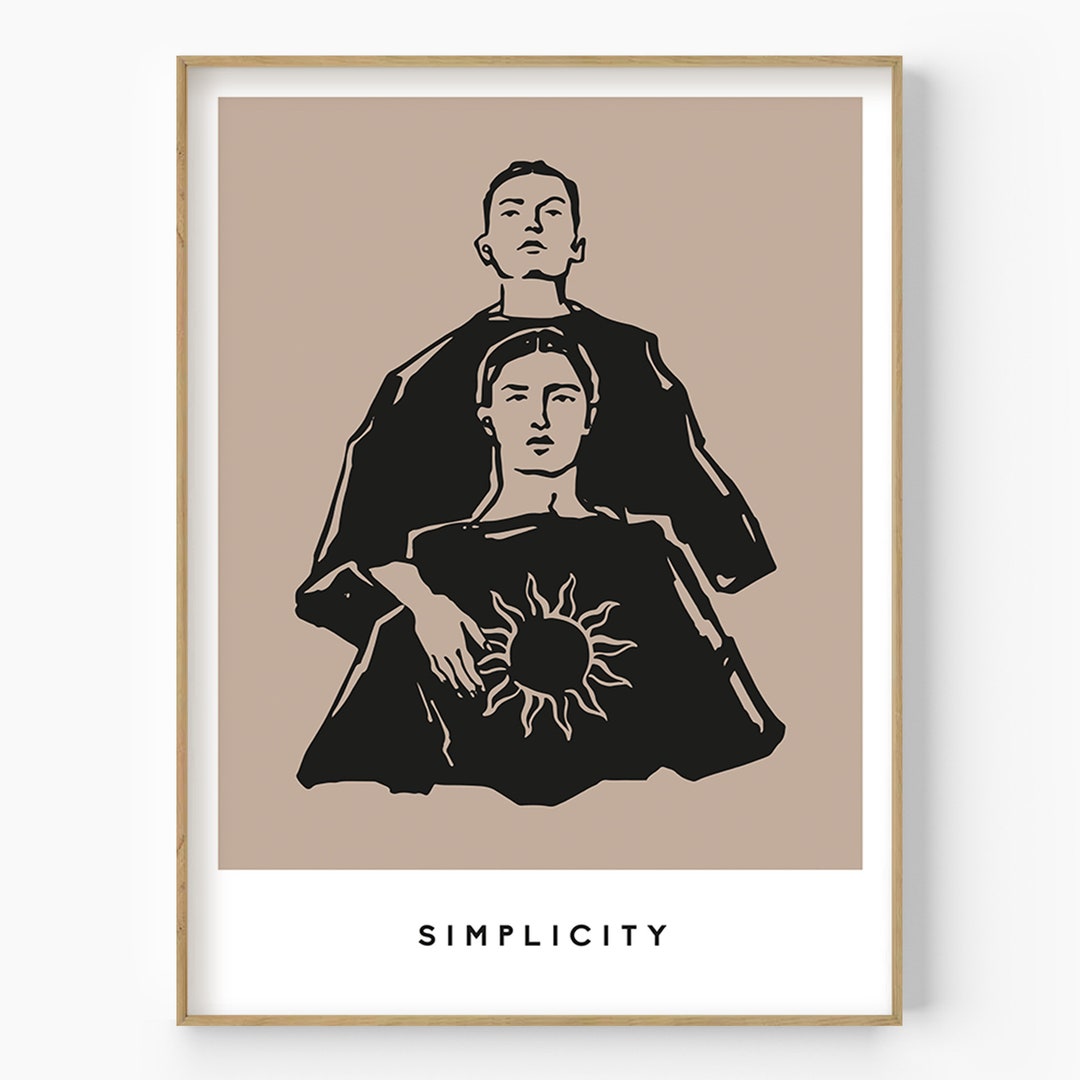 Minimalist Woman and Man Simplicity Wall Art, Simplicity Quote Print ...