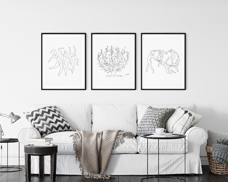 Henri Matisse Dance Cut Outs Print Set of 3 Matisse Tree Art | Etsy