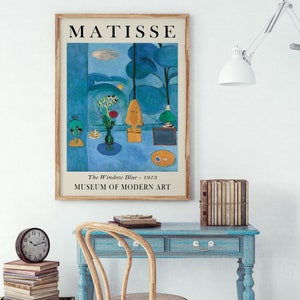 Henri Matisse the Blue Window Art Print, Vintage Exhibition Poster ...
