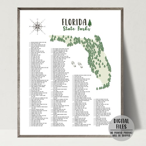 Florida State Wall Map Large Print Poster - Etsy