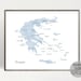 Greece Map-Greek Island Map Print-Greece Poster-Minimalist | Etsy