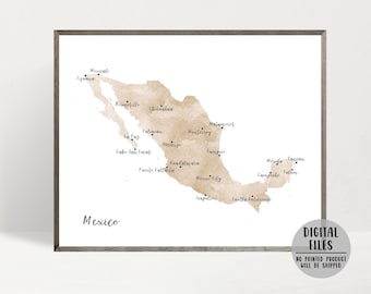 Mexico Wall Map Poster - Etsy