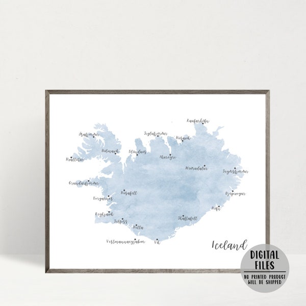 Iceland Map Printable - Etsy