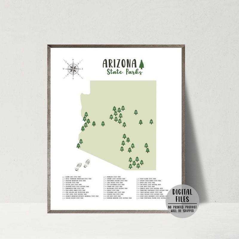 Arizona Map Poster - Etsy