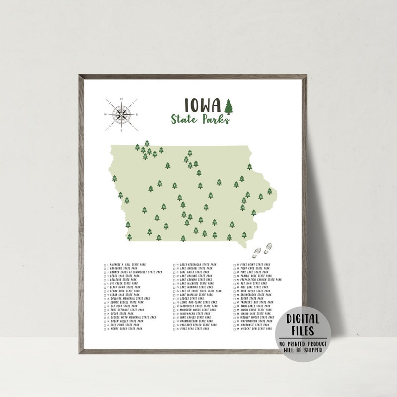 Map of Iowa - Etsy