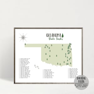 Oklahoma State Parks Map-oklahoma State Parks Checklist-state Parks of ...