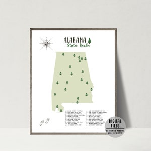 Alabama State Parks Map-state Parks of Alabama Map Print-alabama Parks ...