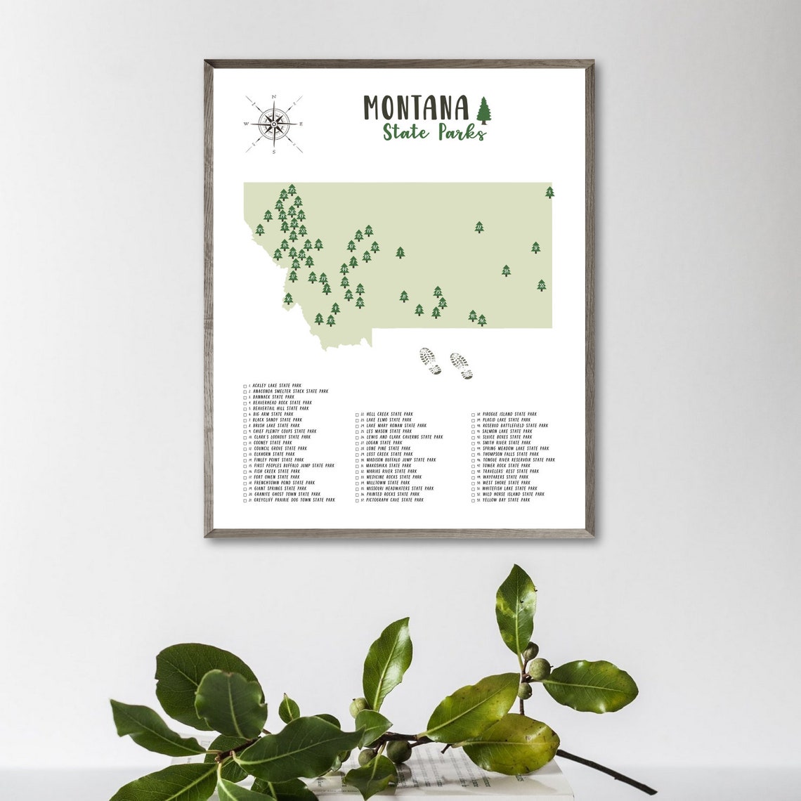 Montana State Parks Map Print-montana State Parks - Etsy