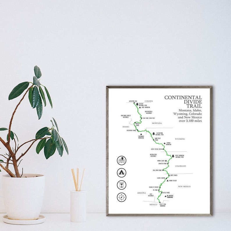 Continental Divide Trail Map-cdt Hiking Map-continental Divide - Etsy