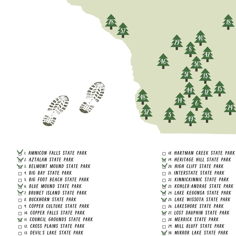 Wisconsin State Parks Map-state Parks of Wisconsin Map-wisconsin Parks ...