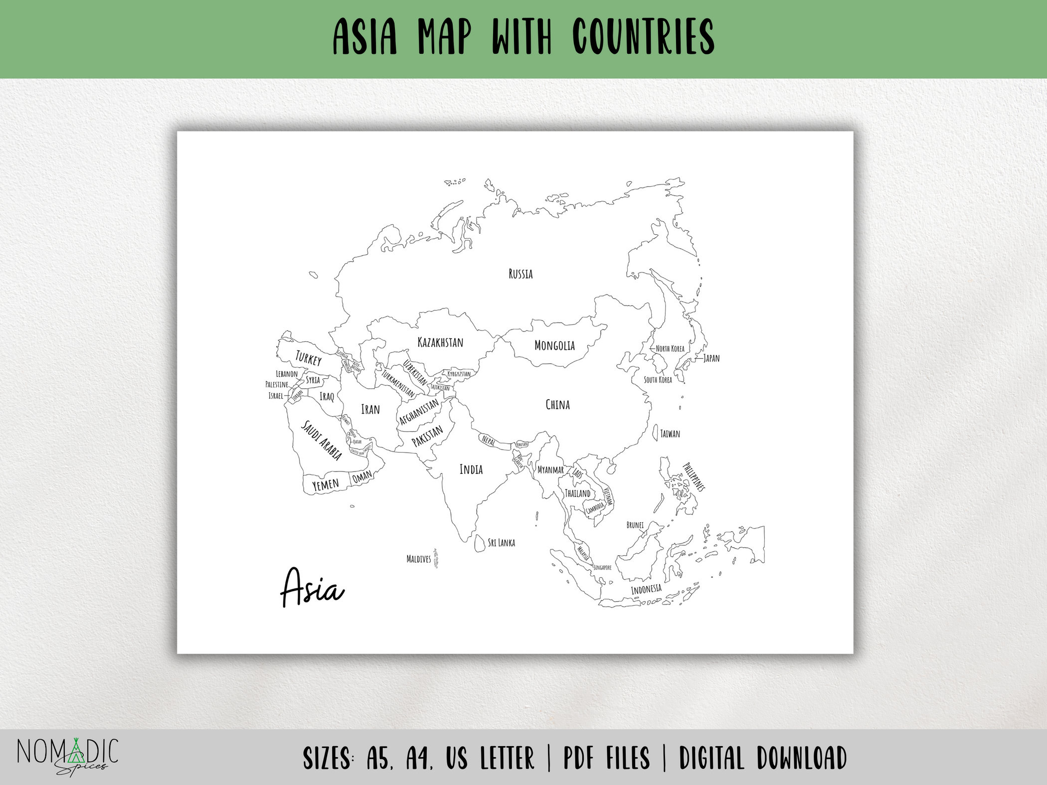 Mapa de Asia-Mapa de Asia con países-Libro de viajes Insertar PDF ...
