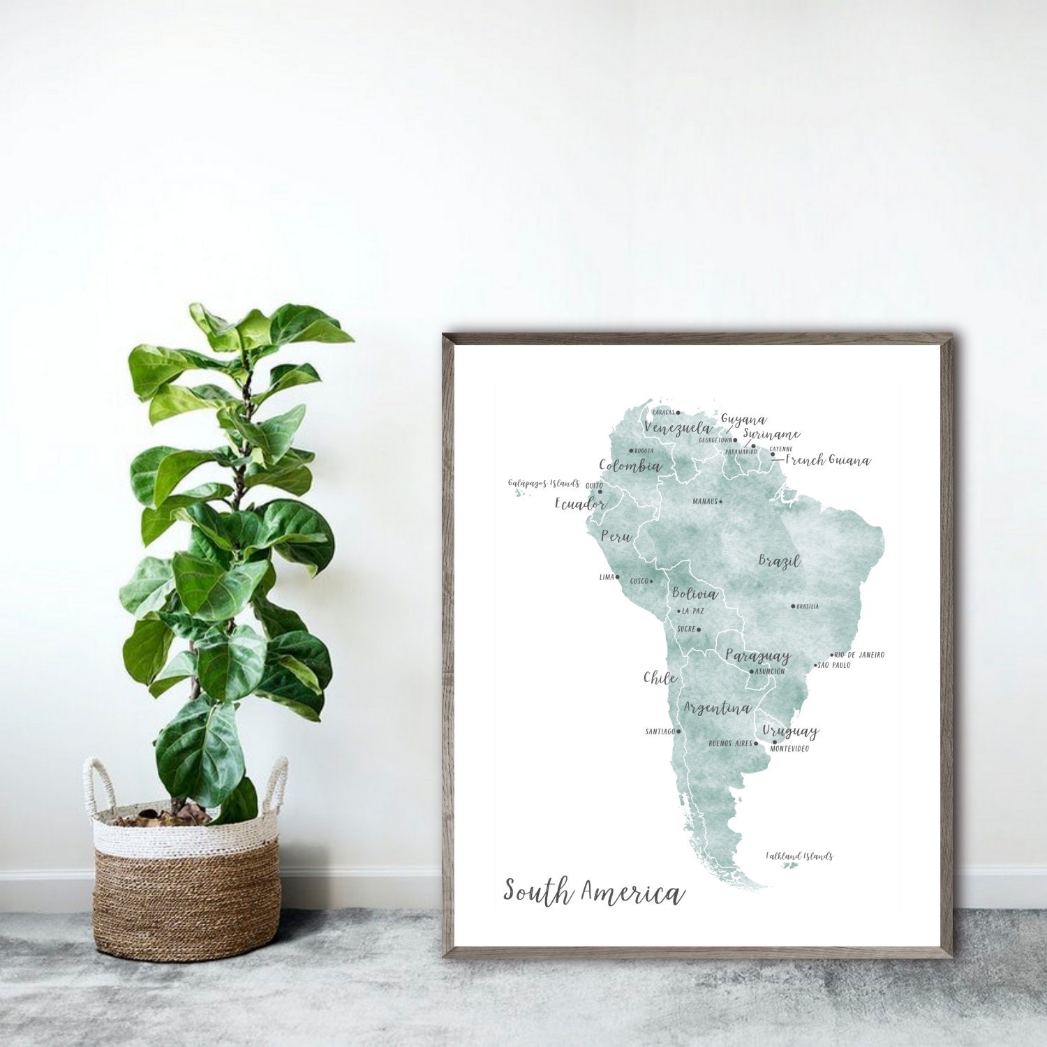 South America Map-south America Poster-minimalist Map - Etsy
