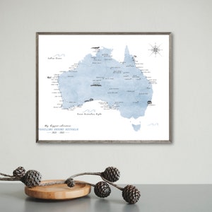 Personalized Australia Road Trip Map-australia Travel Map Print ...