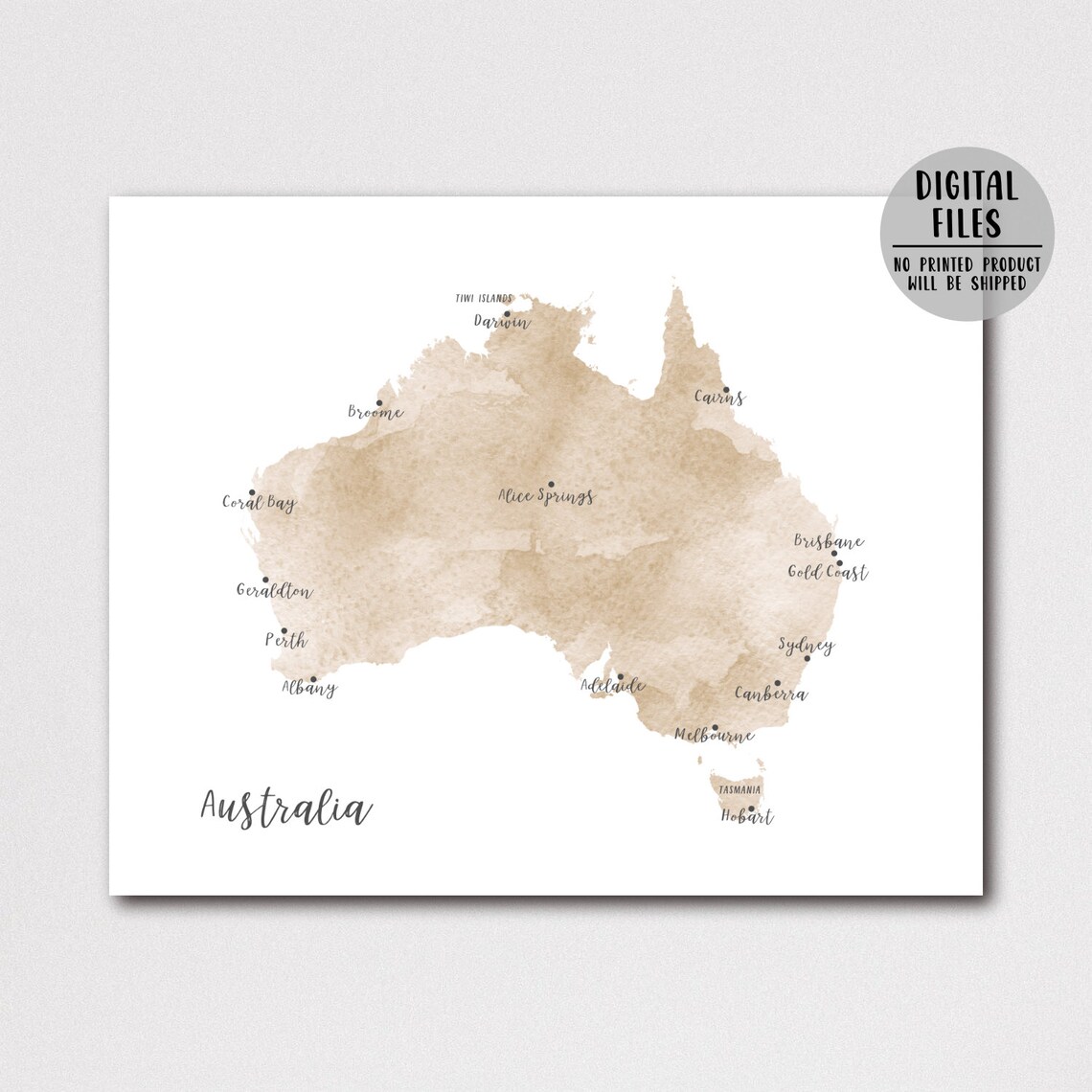 Australia Map-australia Poster-minimalist Map Print-watercolor - Etsy