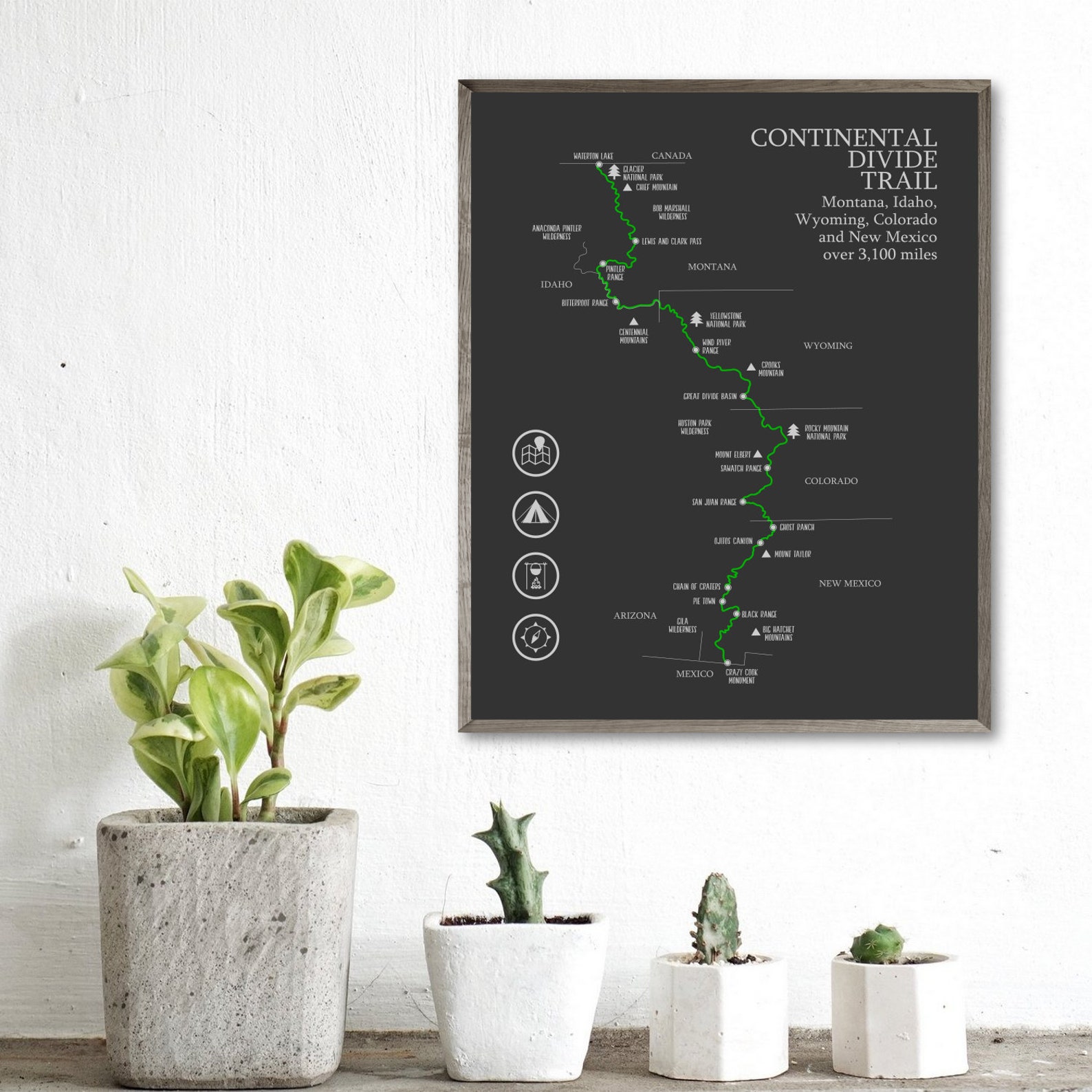Continental Divide Trail Map-cdt Hiking Map-continental Divide | Etsy