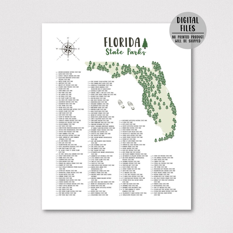 Florida State Parks Map Print-florida State Parks - Etsy