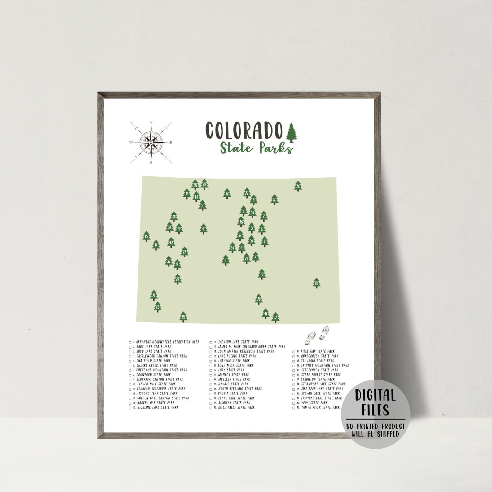 Colorado State Parks Map-colorado State Parks Checklist-state - Etsy
