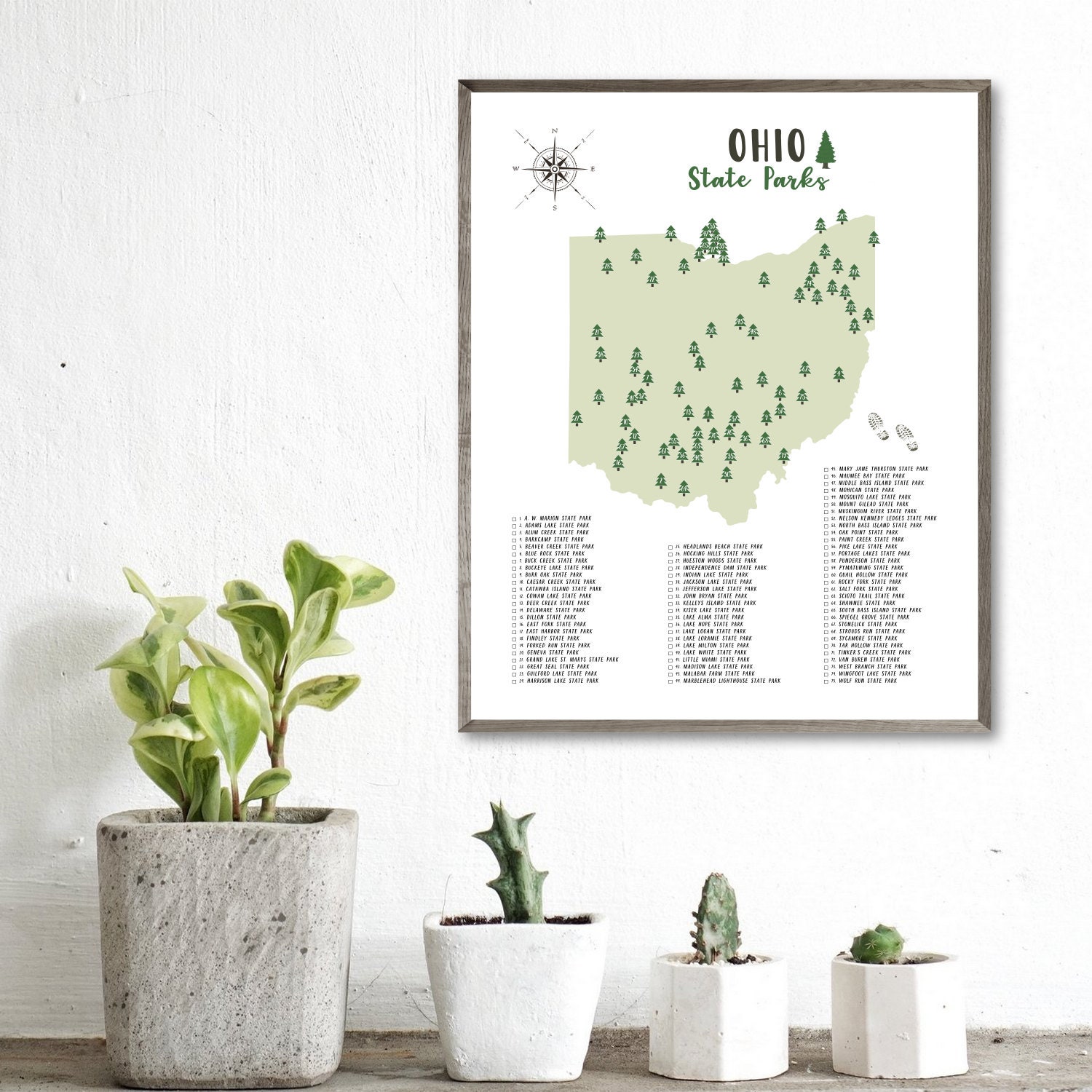 Ohio State Parks Map-ohio State Parks Checklist-state Parks of - Etsy UK