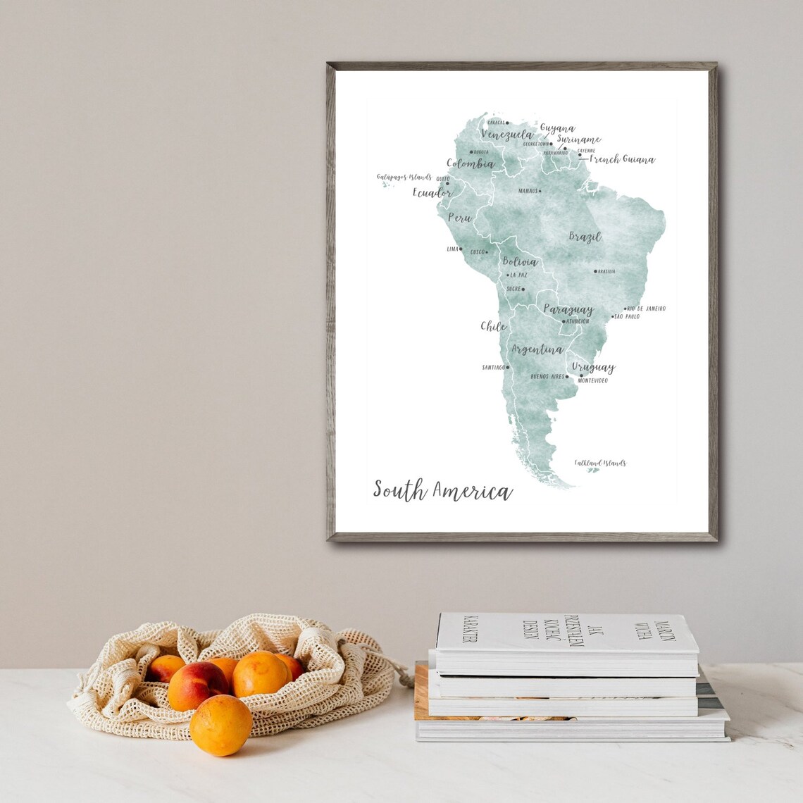 South America Map-south America Poster-minimalist Map - Etsy
