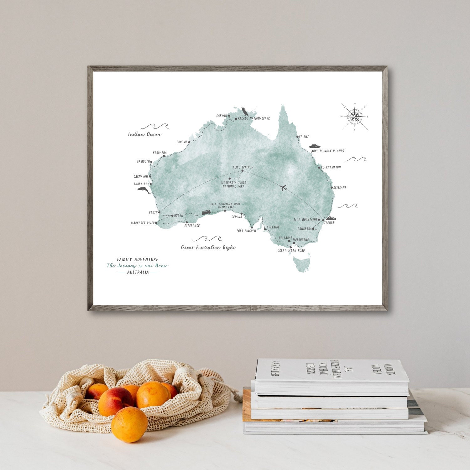 Personalized Australia Road Trip Map-australia Travel Map-gift for ...