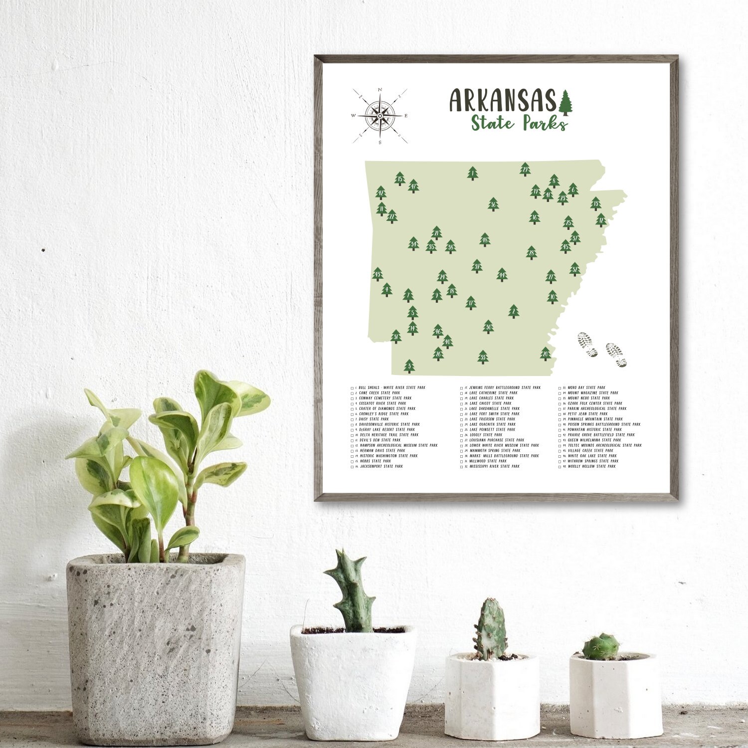 Arkansas State Parks Map Print-arkansas State Parks | Etsy