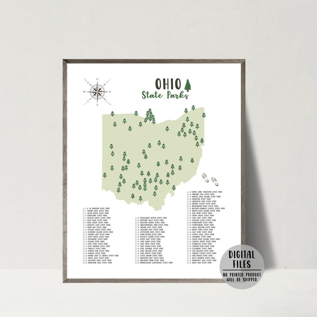 Ohio State Parks Map-ohio State Parks Checklist-state Parks of Ohio Map ...