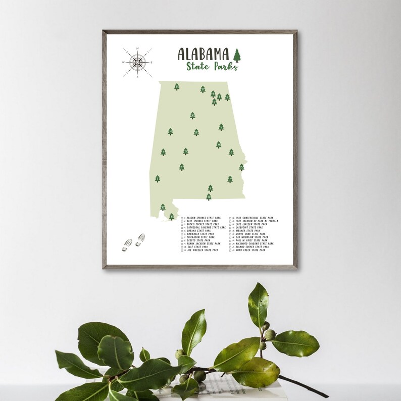 Alabama State Parks Map-state Parks of Alabama Map Print-alabama Parks ...