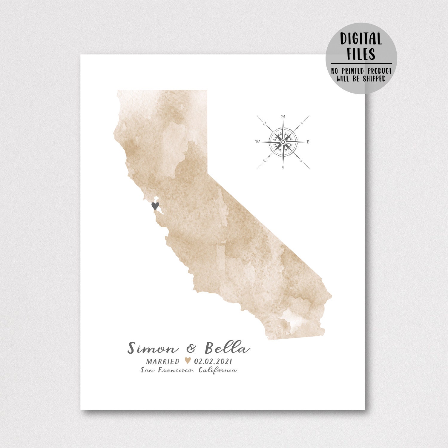 Personalized Engagement Map Gift-engagement Location Map - Etsy