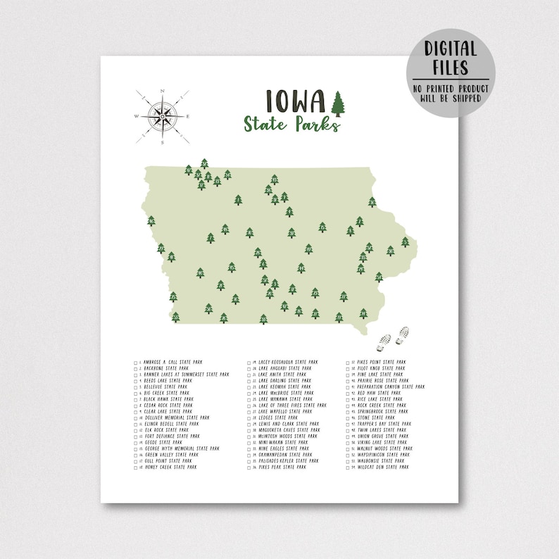 Iowa State Parks Map-iowa State Parks Checklist-state Parks of Iowa Map ...