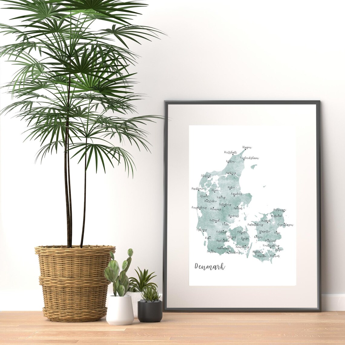 Denmark Map-denmark Map Print-watercolor Map Poster-minimalist Map ...